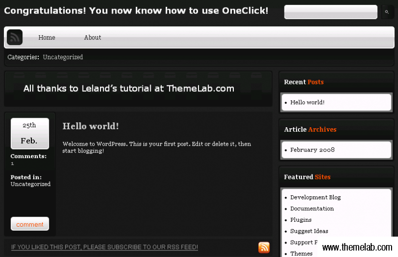 OneClick Installer for WordPress - IsItWP